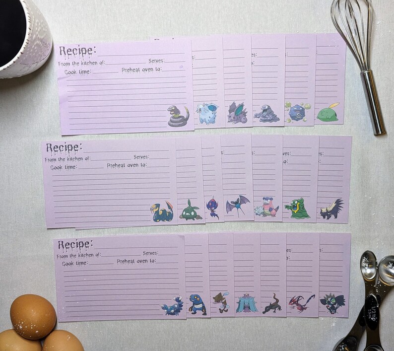Poison Type Recipe Cards - Etsy