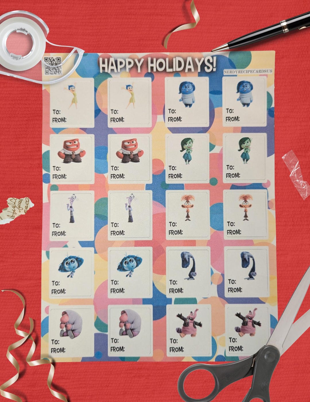 Inside Out Gift Tag Label Stickers - Etsy