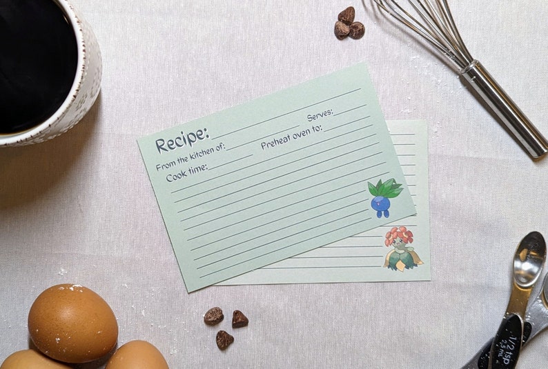 Grass Type Recipe Cards - Etsy