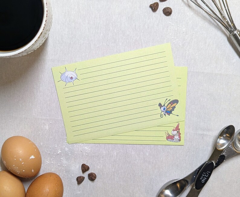 Bug Type Recipe Cards - Etsy