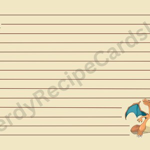 Fire Type Recipe Cards - Etsy