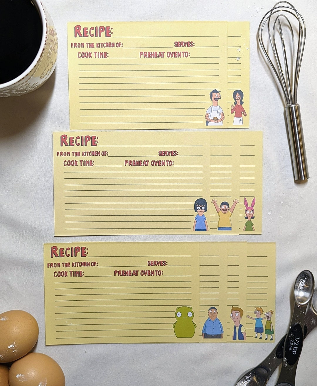 Bob's Burgers Recipe Cards - Etsy