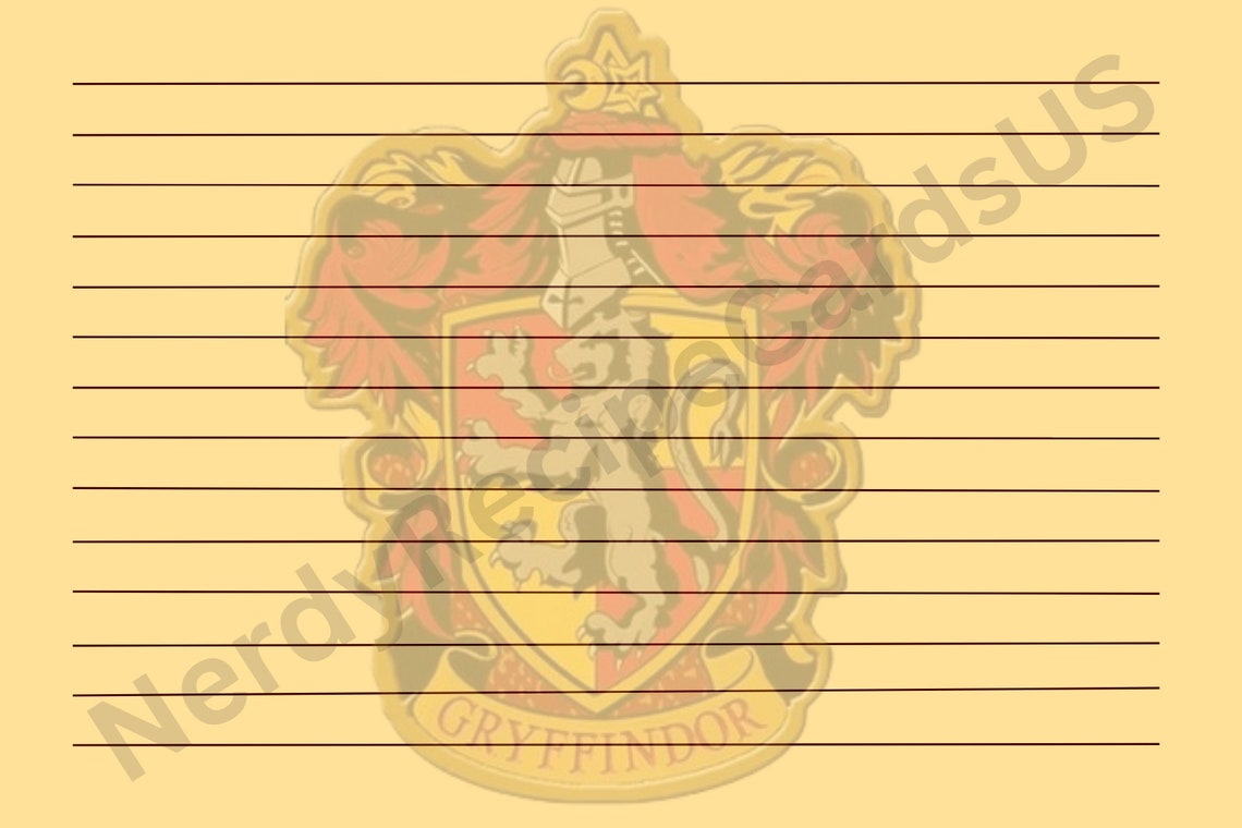 Gryffindor Recipe Cards - Etsy