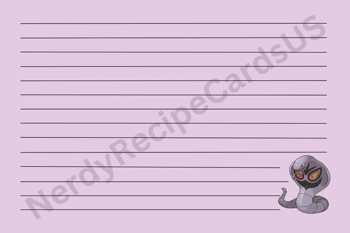 Poison Type Recipe Cards - Etsy