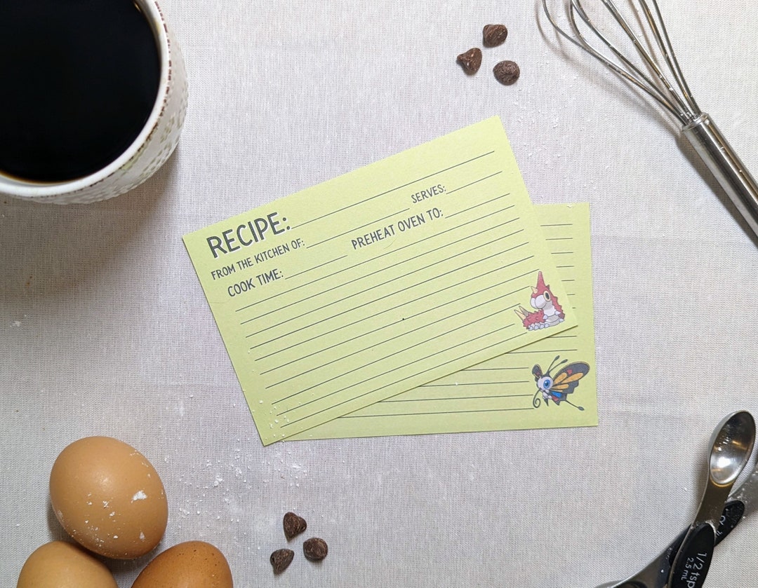Bug Type Recipe Cards - Etsy