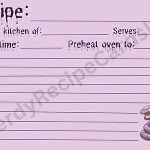 Poison Type Recipe Cards - Etsy