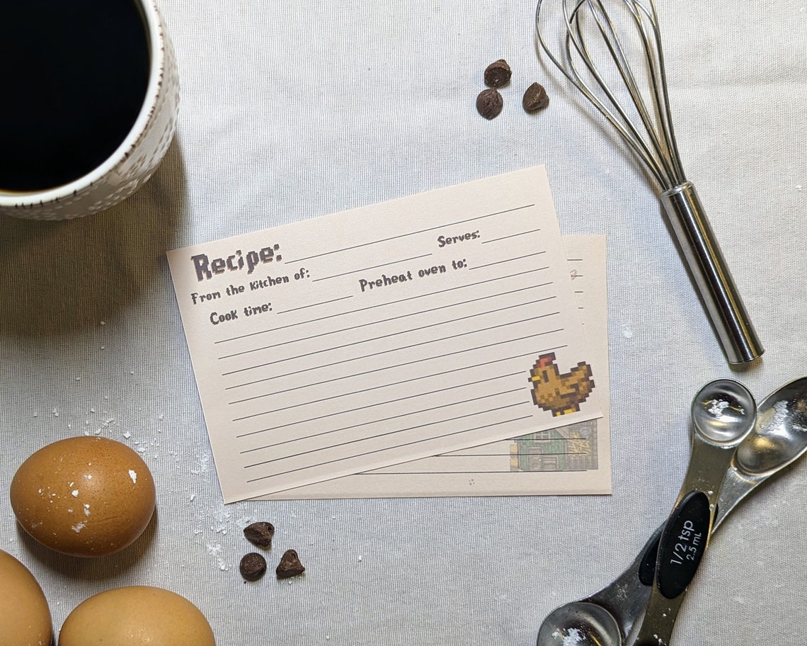 Stardew Valley Farm Animals Recipe Cards - Etsy