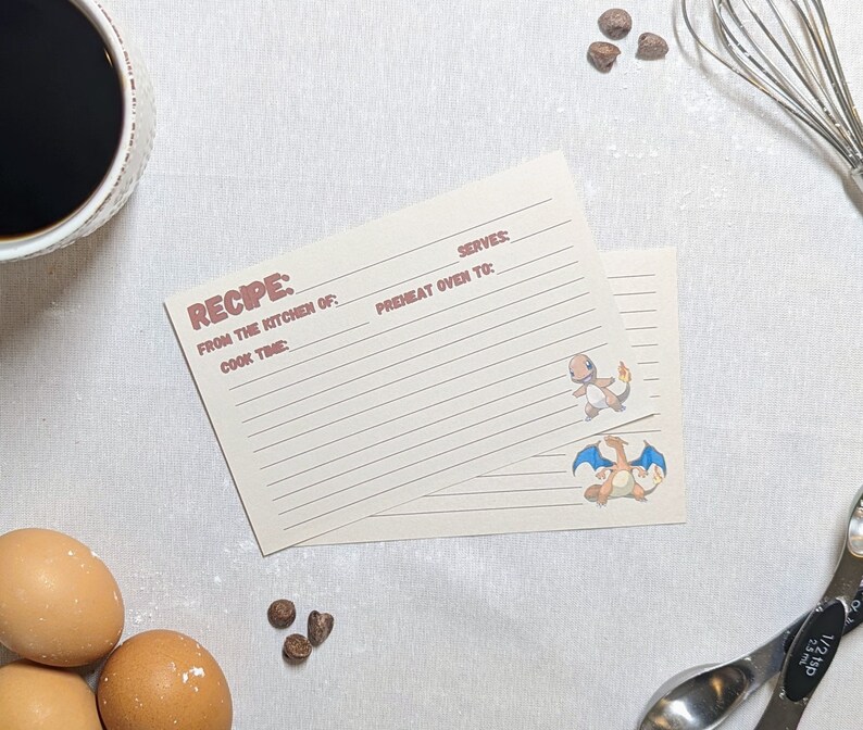 Fire Type Recipe Cards - Etsy