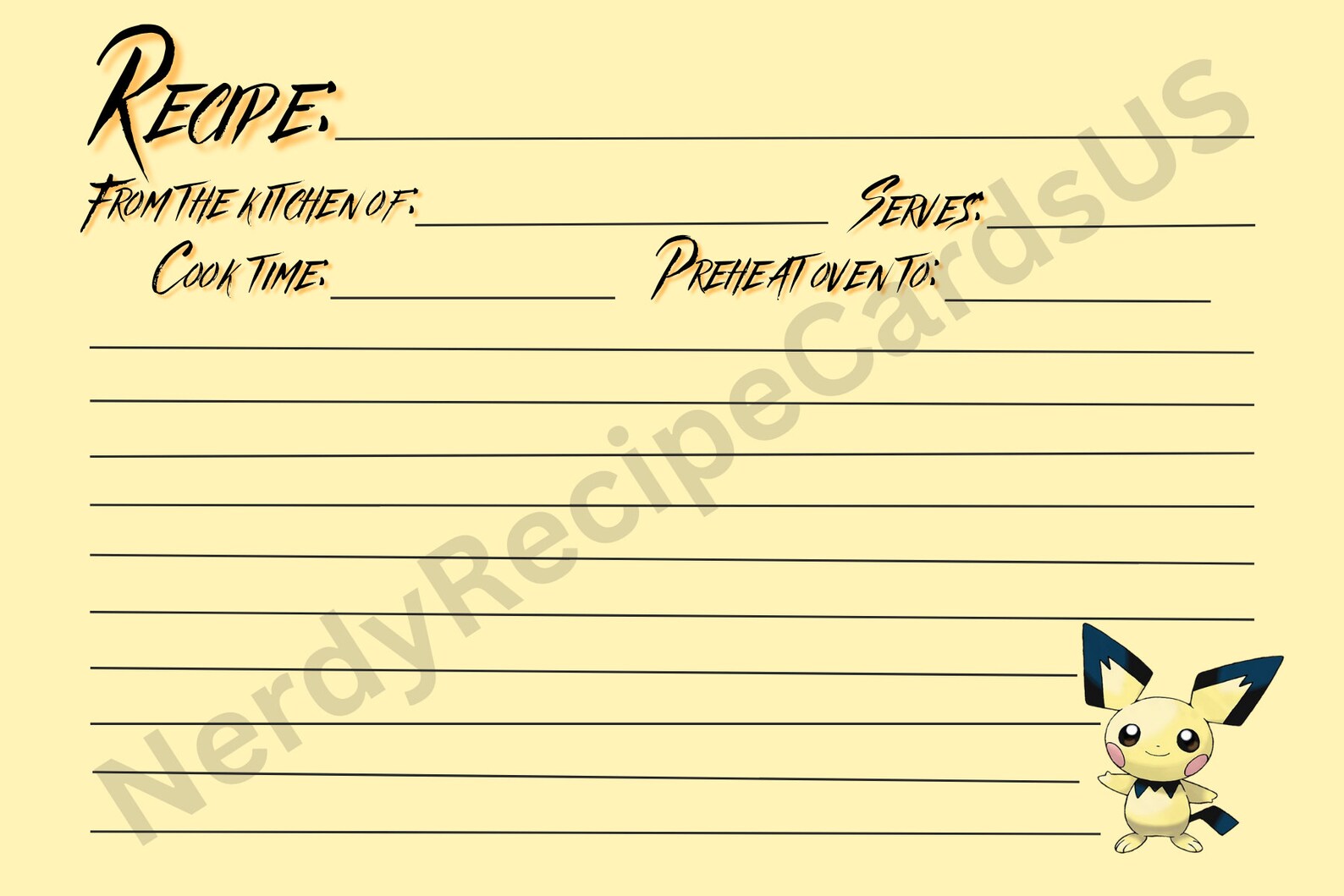 Electric Type Recipe Cards - Etsy