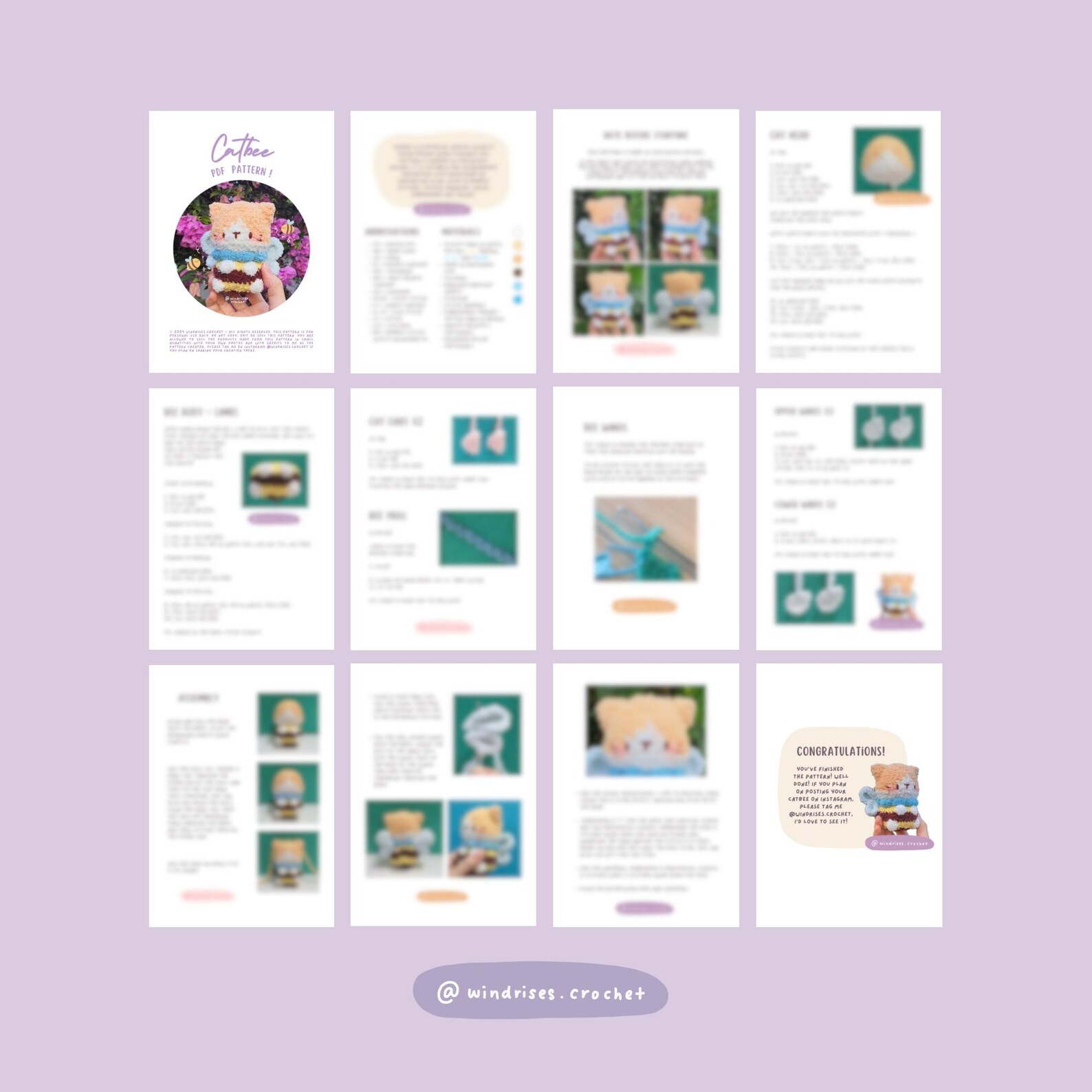 Catbee PDF Pattern - DIGITAL FILE - Etsy