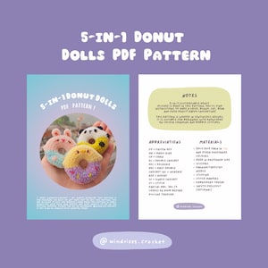 5-in-1 Donut Dolls PDF Pattern - DIGITAL FILE - Etsy