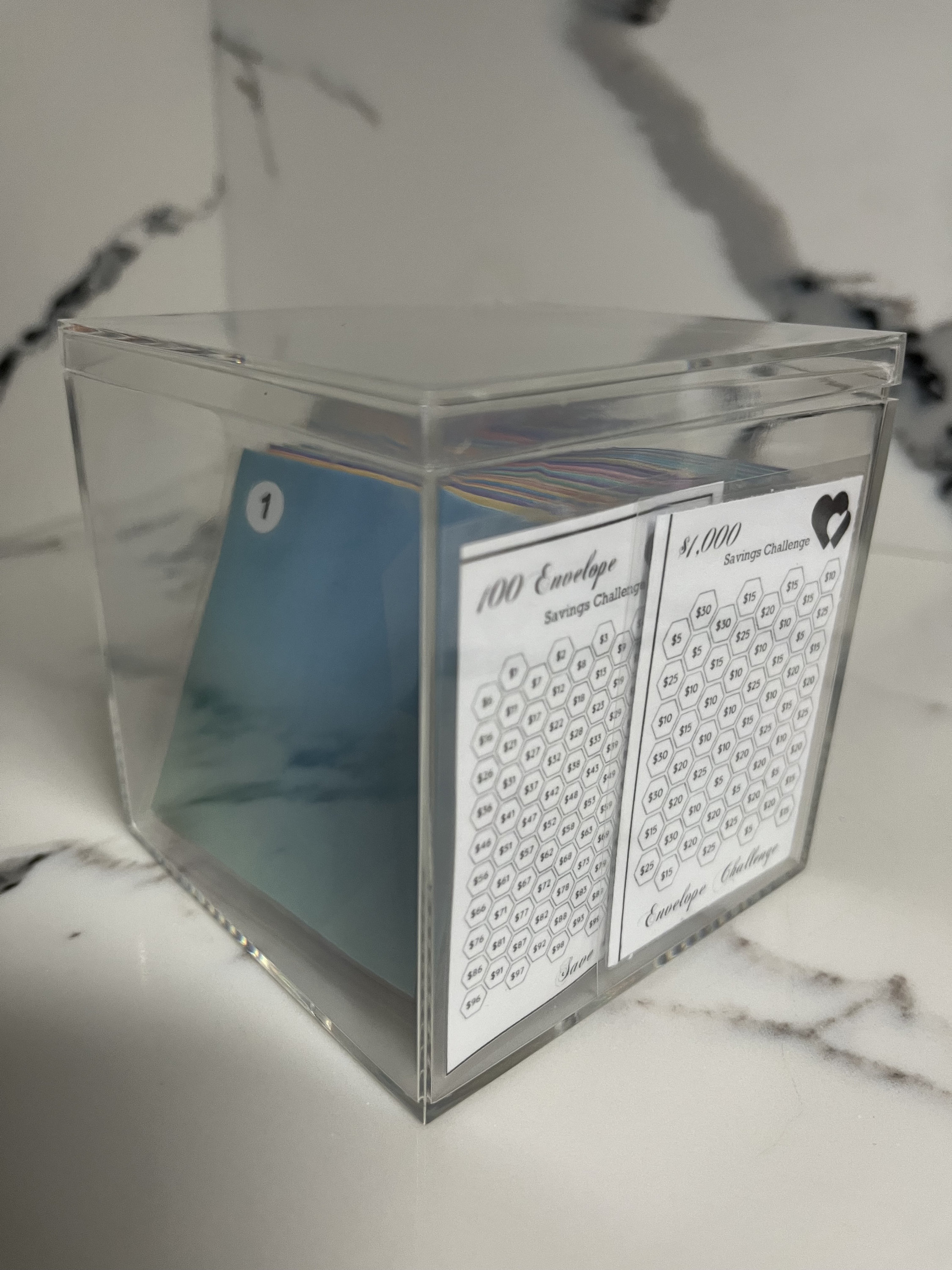 100 Envelope Challenge With Box Money Saving Challenge - Bright Pastel ...