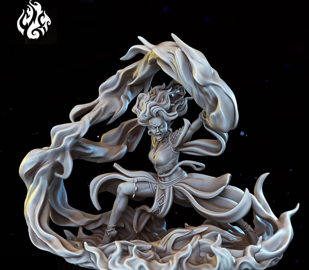 Fire Genasi Sorcerer Female Miniature D&D Dnd RPG Resin Mini - Etsy