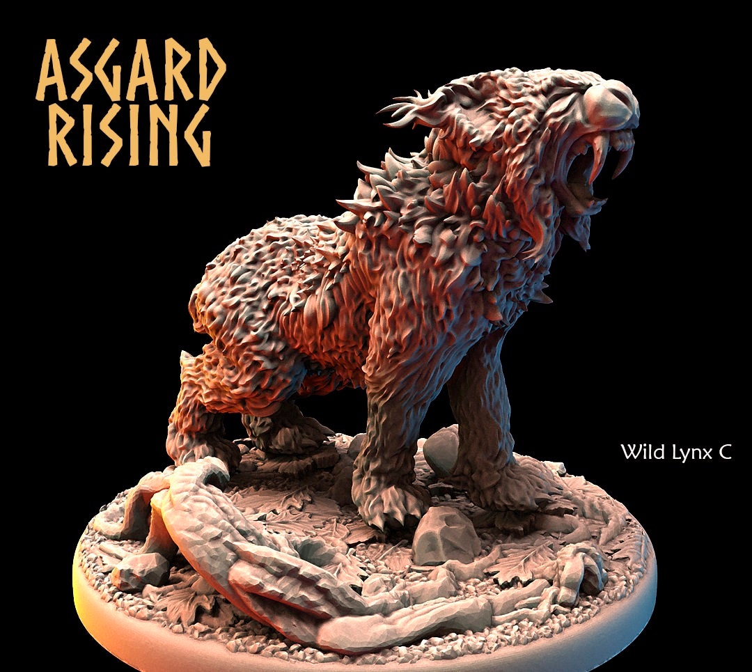 Lynx Miniature Lynxes Familiar Miniature Wildcat D&D Dnd Wild - Etsy