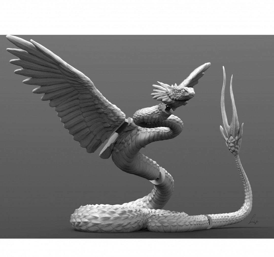 Coatl Miniature Couatl Monster Celestial Serpent D&D Dnd - Etsy