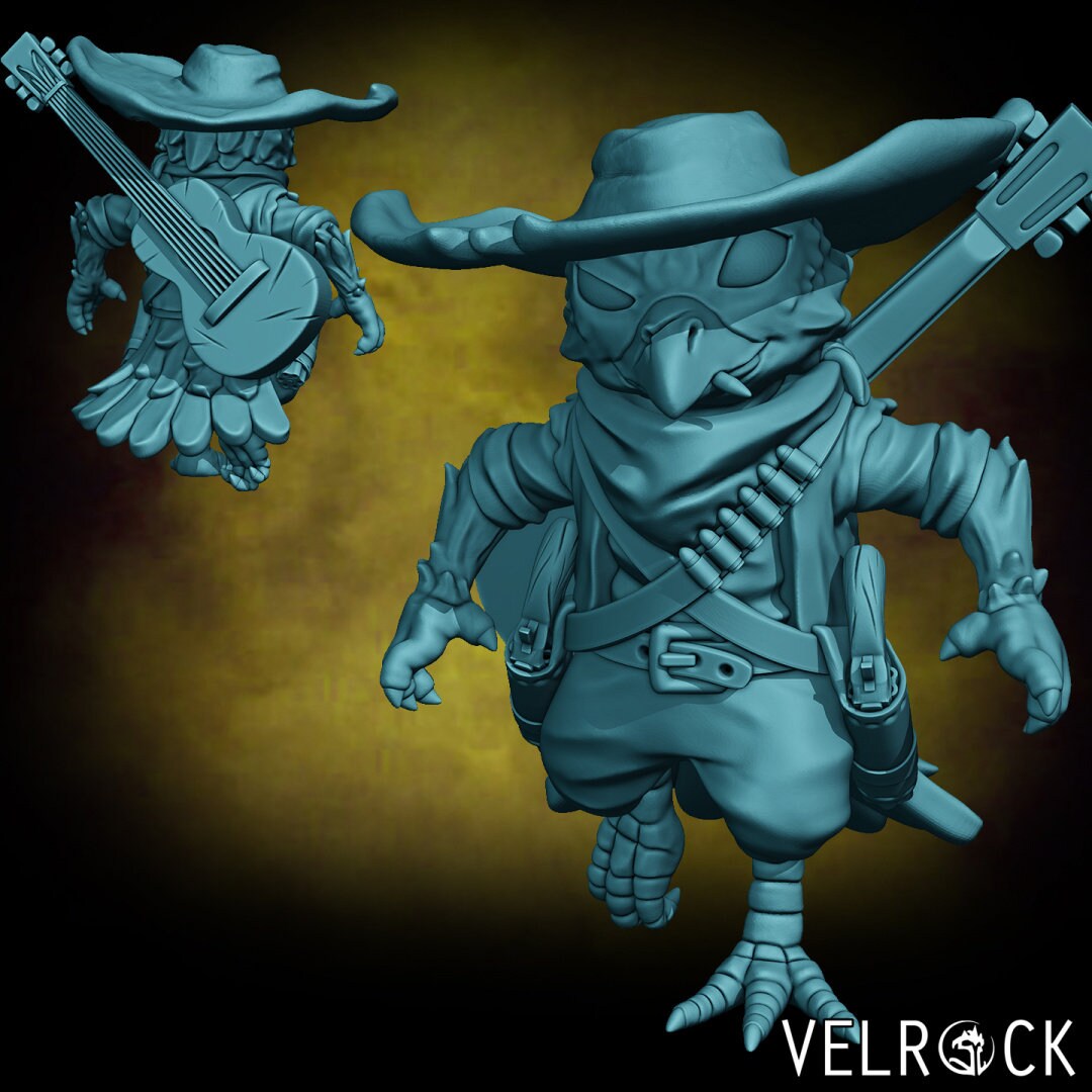 Kenku Bard Miniature Kenku Gunslinger D&D Dnd RPG Resin Mini - Etsy