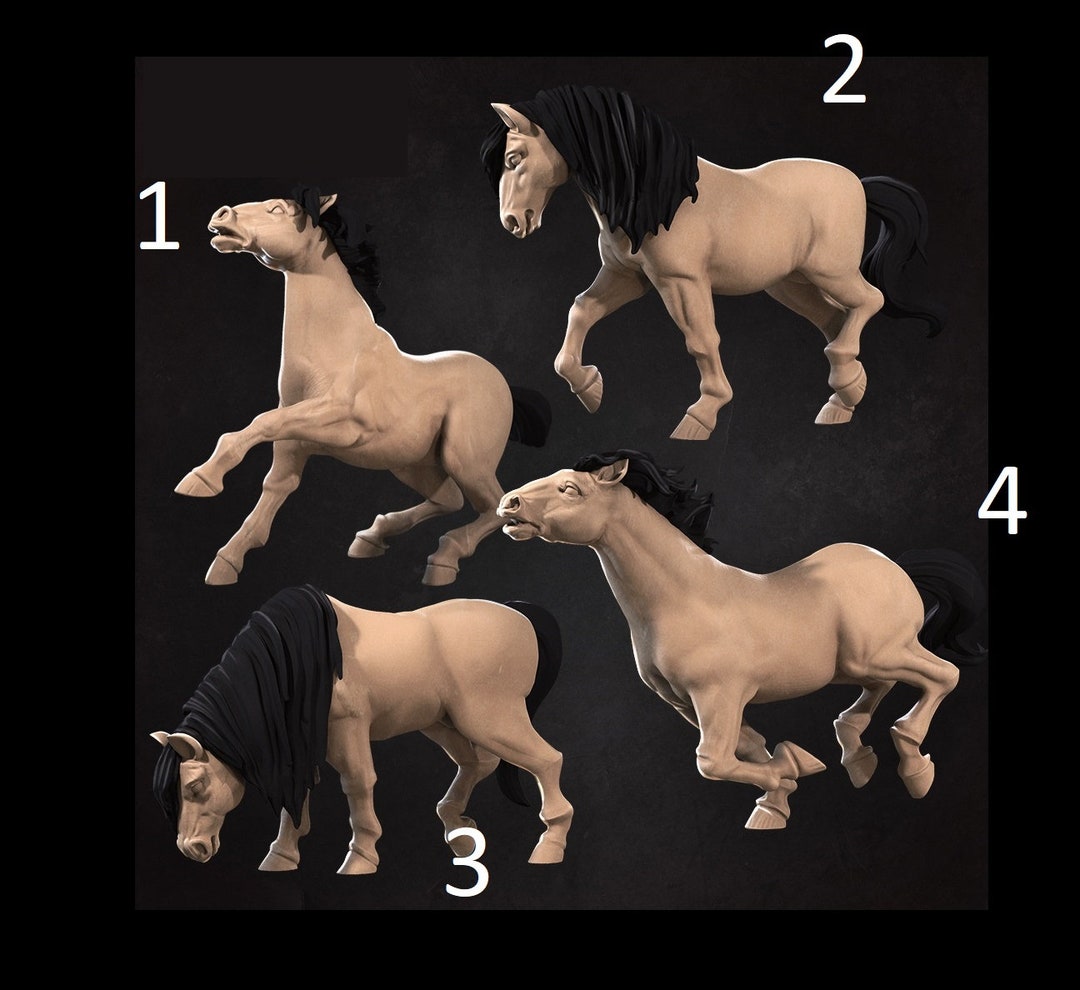 Horse Miniature Mount Dnd Cavalry Steed 40k Aos D&D Dnd Wild - Etsy