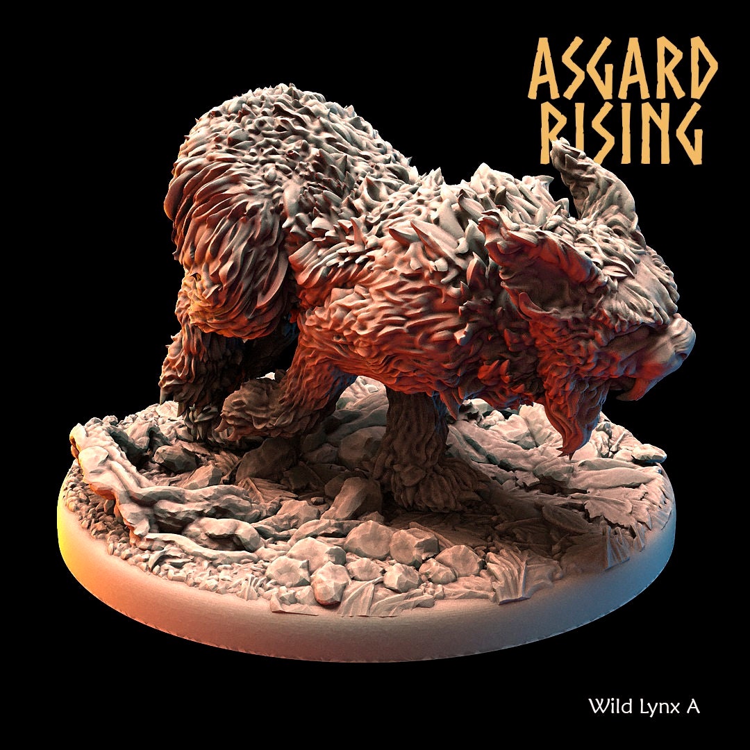 Lynx Miniature Lynxes Familiar Miniature Wildcat D&D Dnd Wild - Etsy