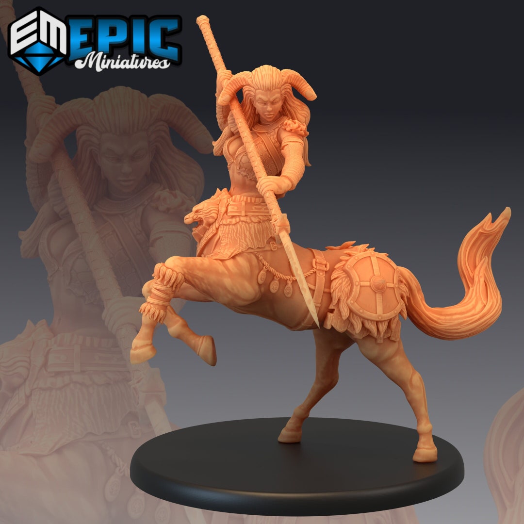 Centaur Barbarian Miniature Female Centaurs D&D Dnd RPG Mini - Etsy