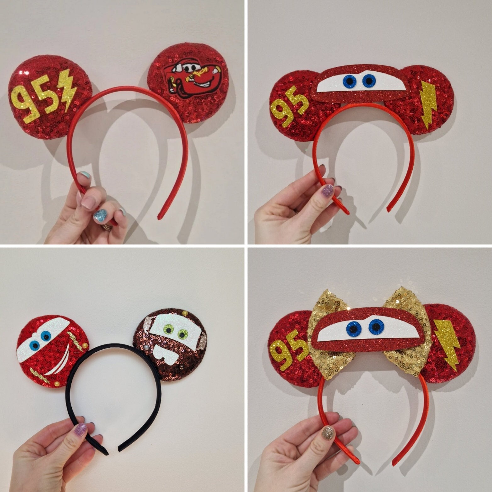 Disney Pixar Inspired Lightening Mcqueen Cars Ears Headband Mater Cars ...