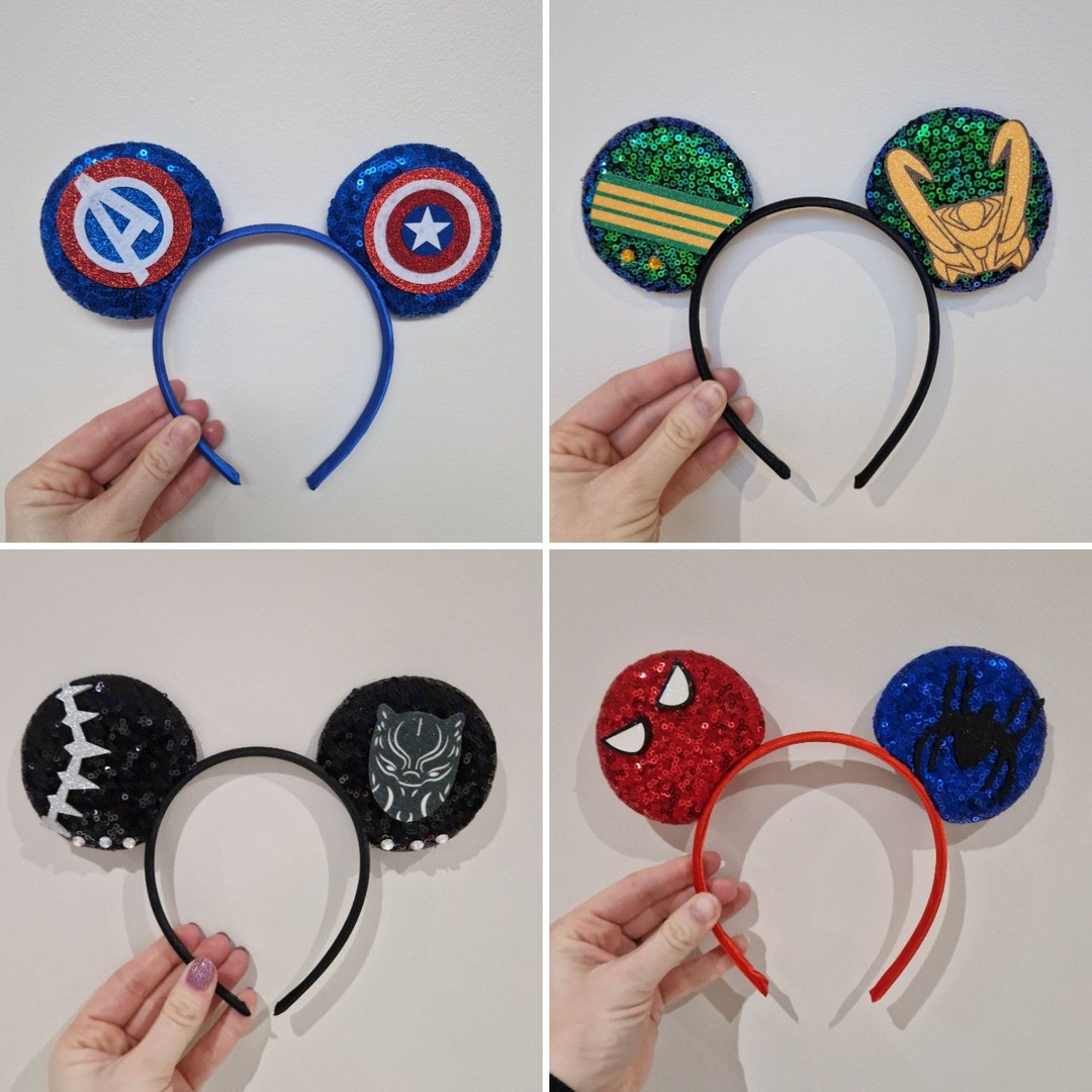 Disney Marvel Inspired Headband Ears Avengers No Bow Captain America ...