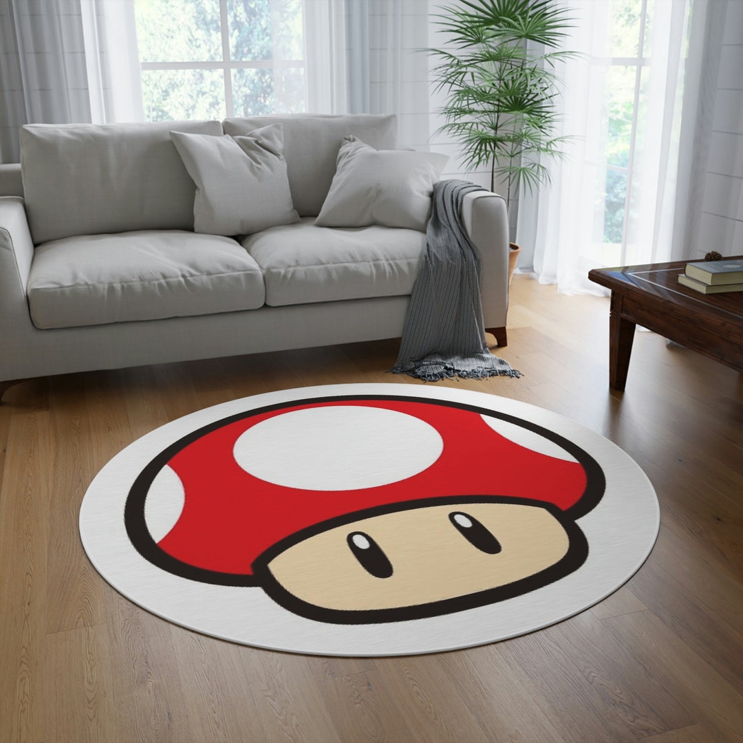 Super Mario Mushroom Round Rug - Etsy