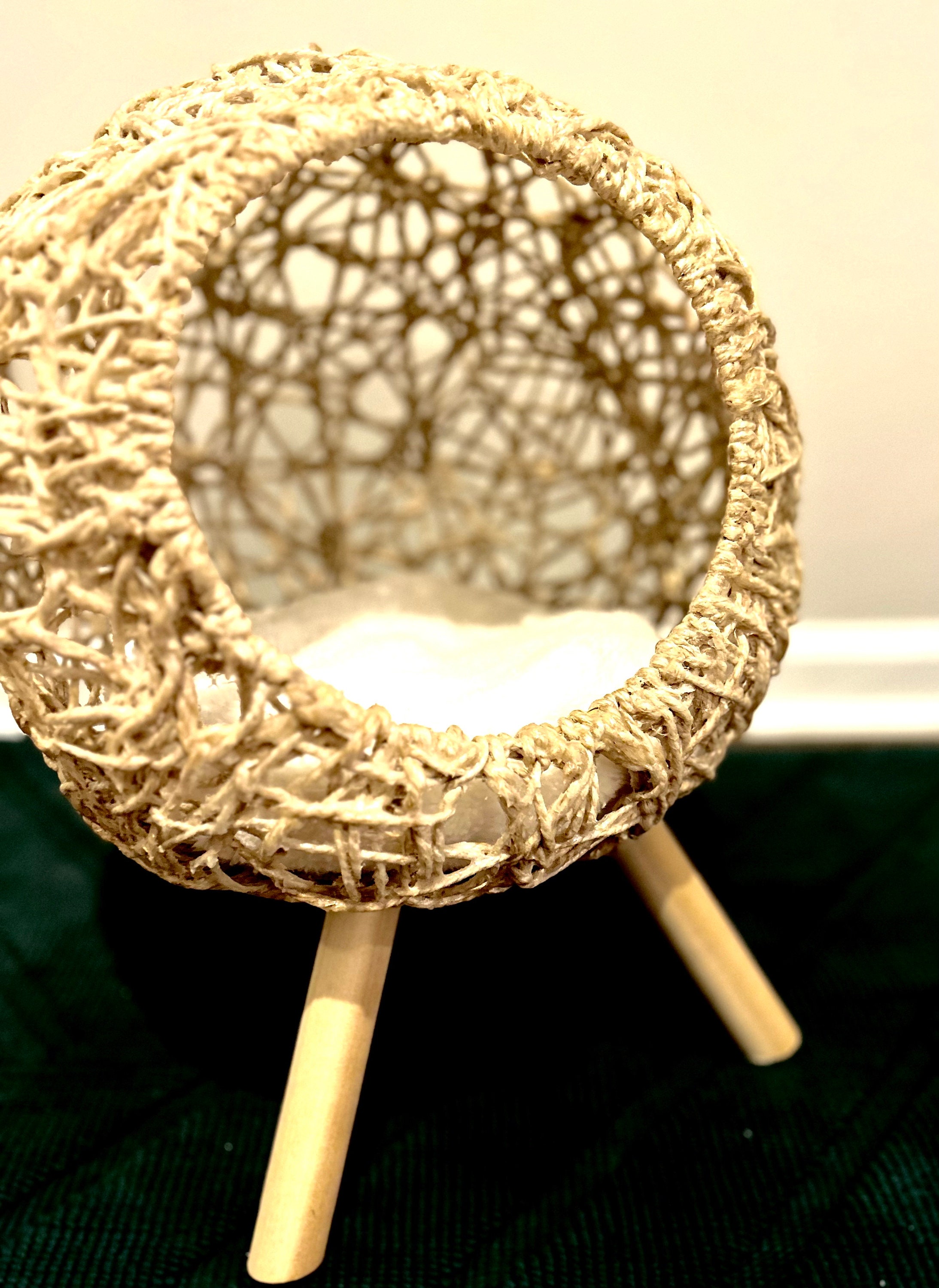 Round Cat Bed Round Cat Condo Elevated Cat Bed - Etsy