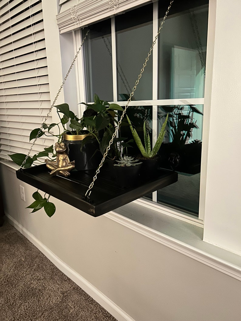 Large Wooden Hanging Window Plant Shelf - Etsy