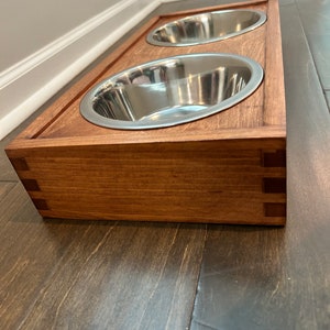 FREE SHIPPING Elevated Custom Wooden Dog Bowl Stand - Etsy