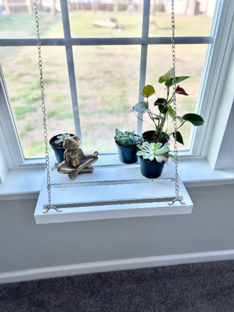 Wooden Hanging Window Plant Shelf - Etsy