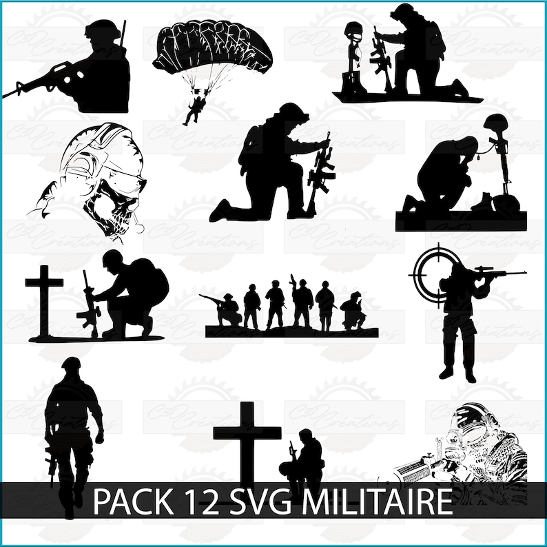 Pack 12 Military SVG - Etsy