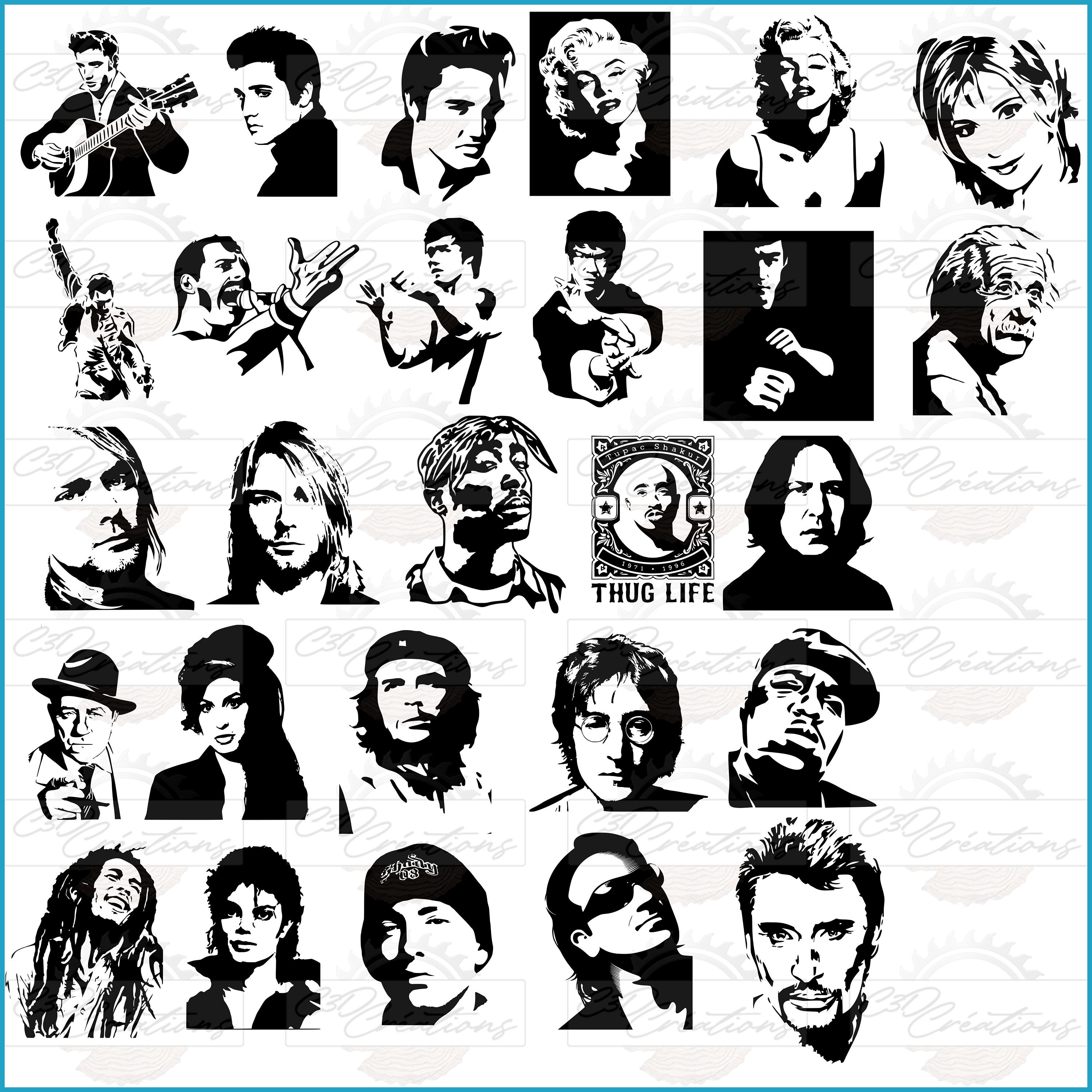 Celebrities / Celebrities (27) SVG Pack - Etsy