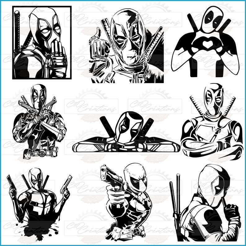 SVG Pack Deadpool (9) - Etsy