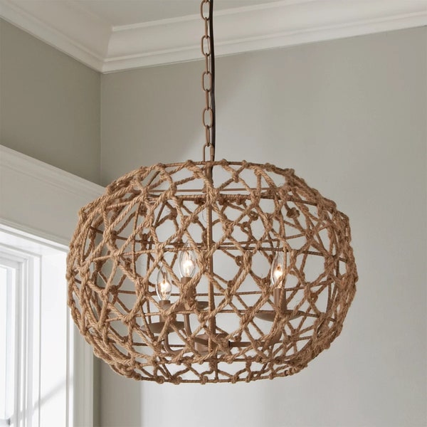 Rope Pendant Light - Etsy