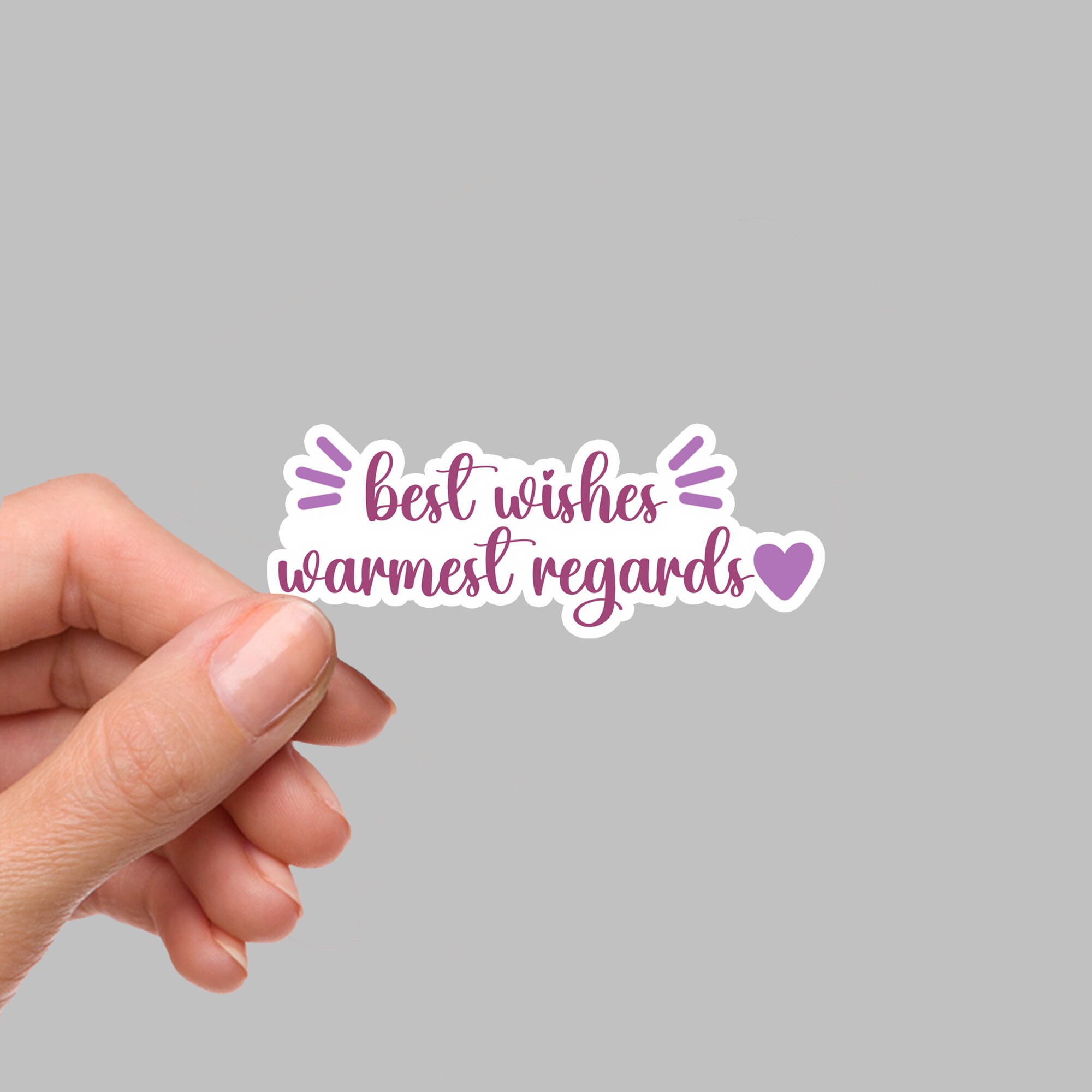 Best Wishes Warmest Regards Sticker, Bulk Stickers, Die Cut Sticker ...
