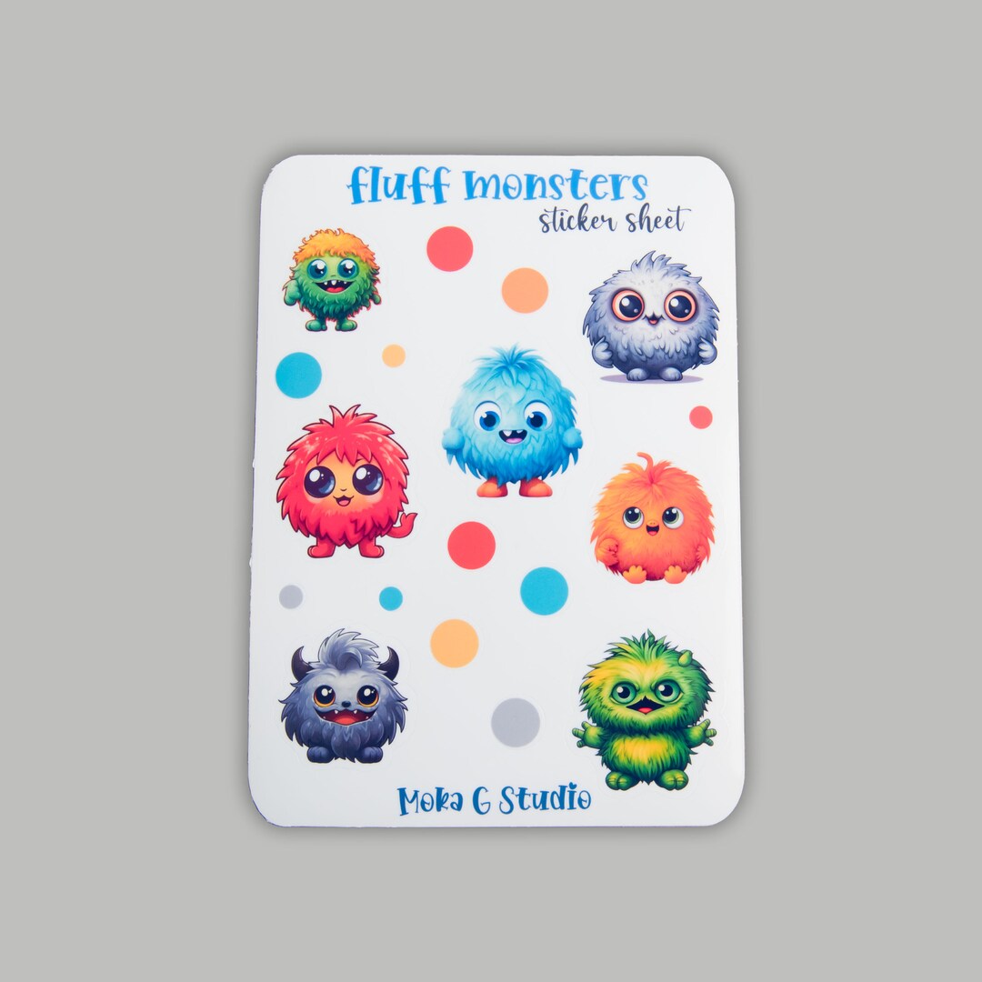 Fluff Monsters Sticker Pack Water Bottle Stickers Die Cut - Etsy