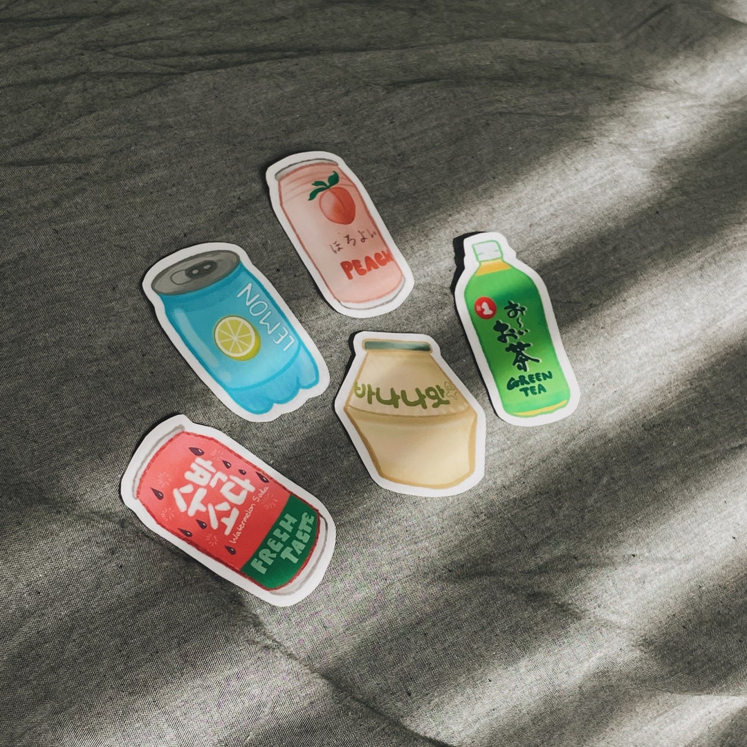 Aesthetic Asian Drinks Sticker Collection | Cute Vinyl Sticker ...