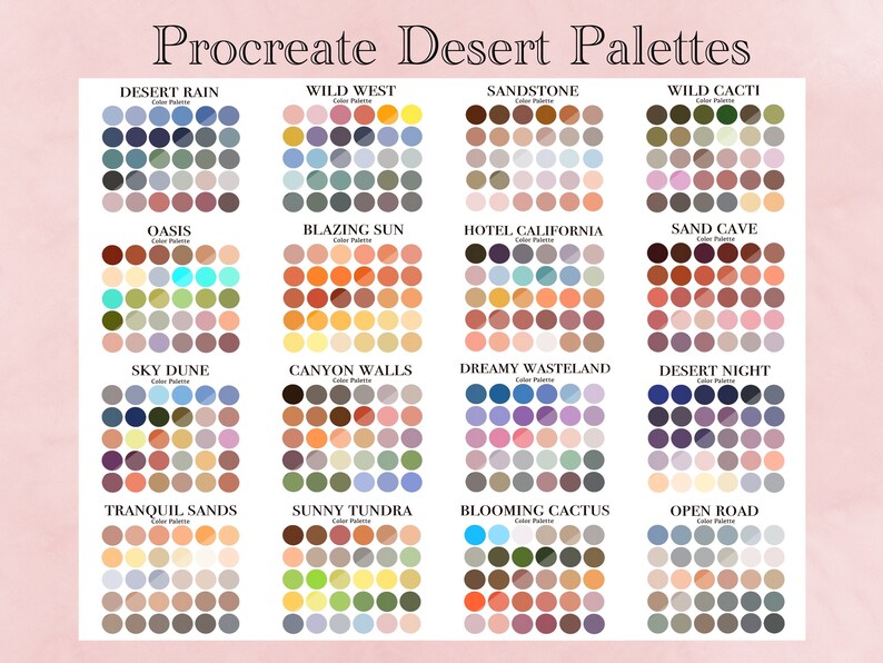 Procreate Desert Palette Bundle, Color Swatches, Digital Art, Palette ...
