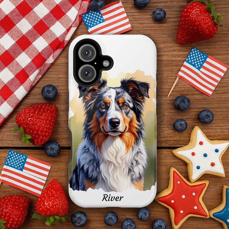Personalized Australian Shepherd Magsafe iPhone Case, Aussie Dog Mom ...