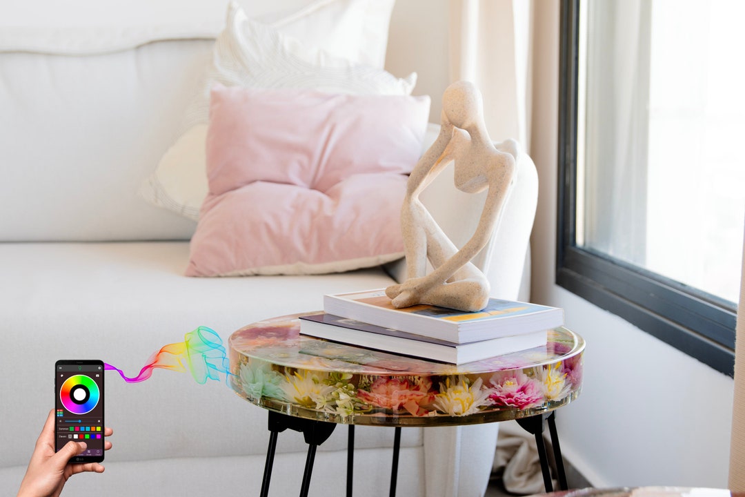 Interactive Lighted Epoxy Coffee Table - Etsy Australia