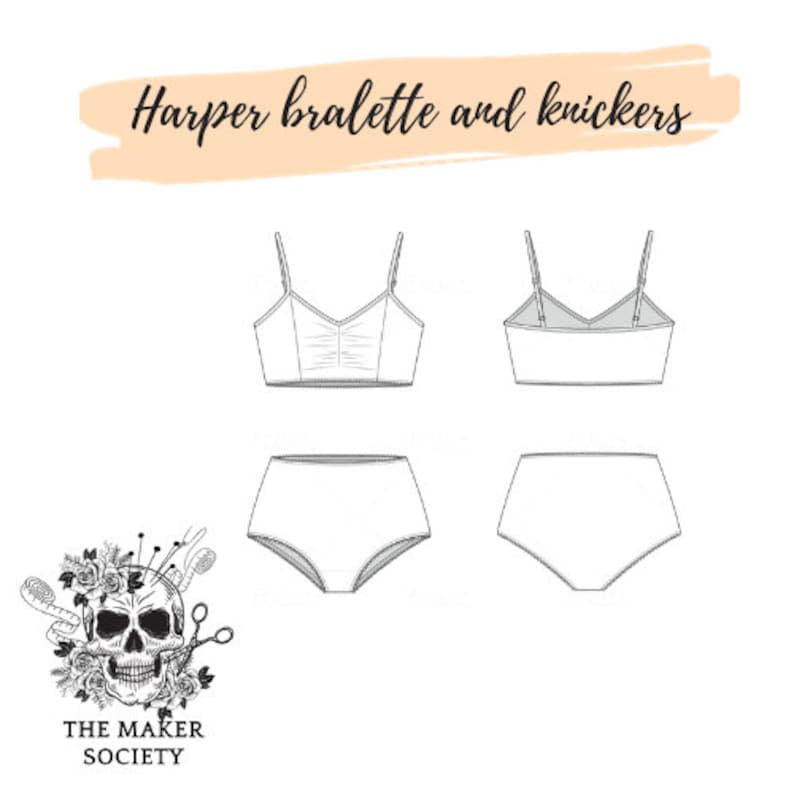 Harper Bralette and Knickers PDF Pattern - Etsy