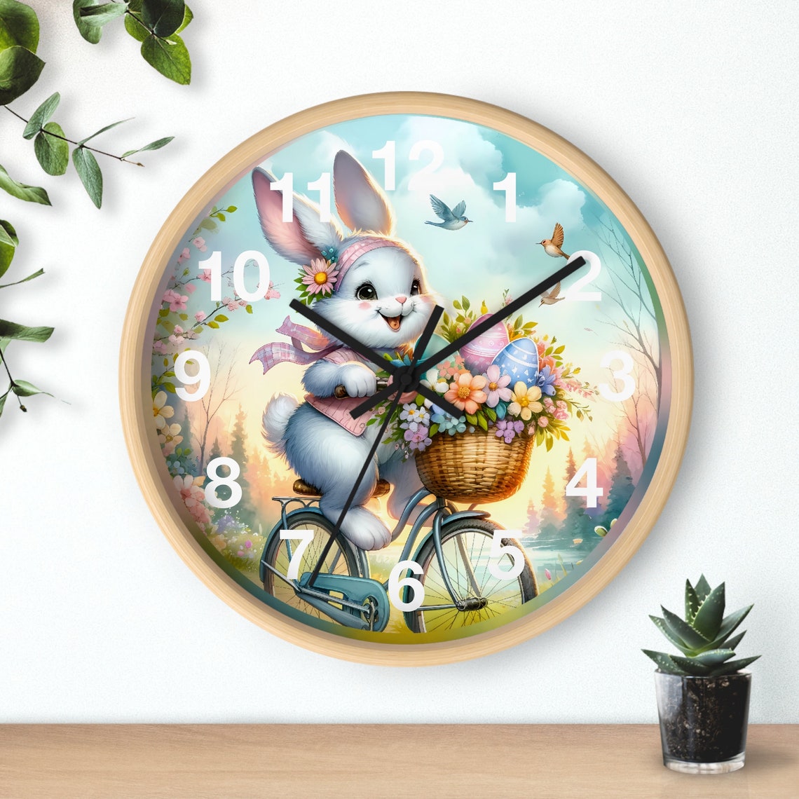 Easter Bunny Wall Clock - Etsy