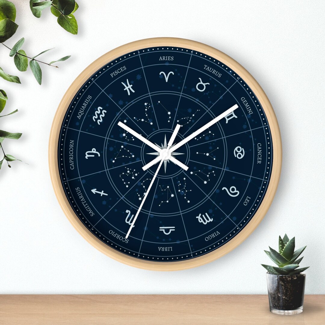 Astrology Zodiac Wall Clock - Etsy
