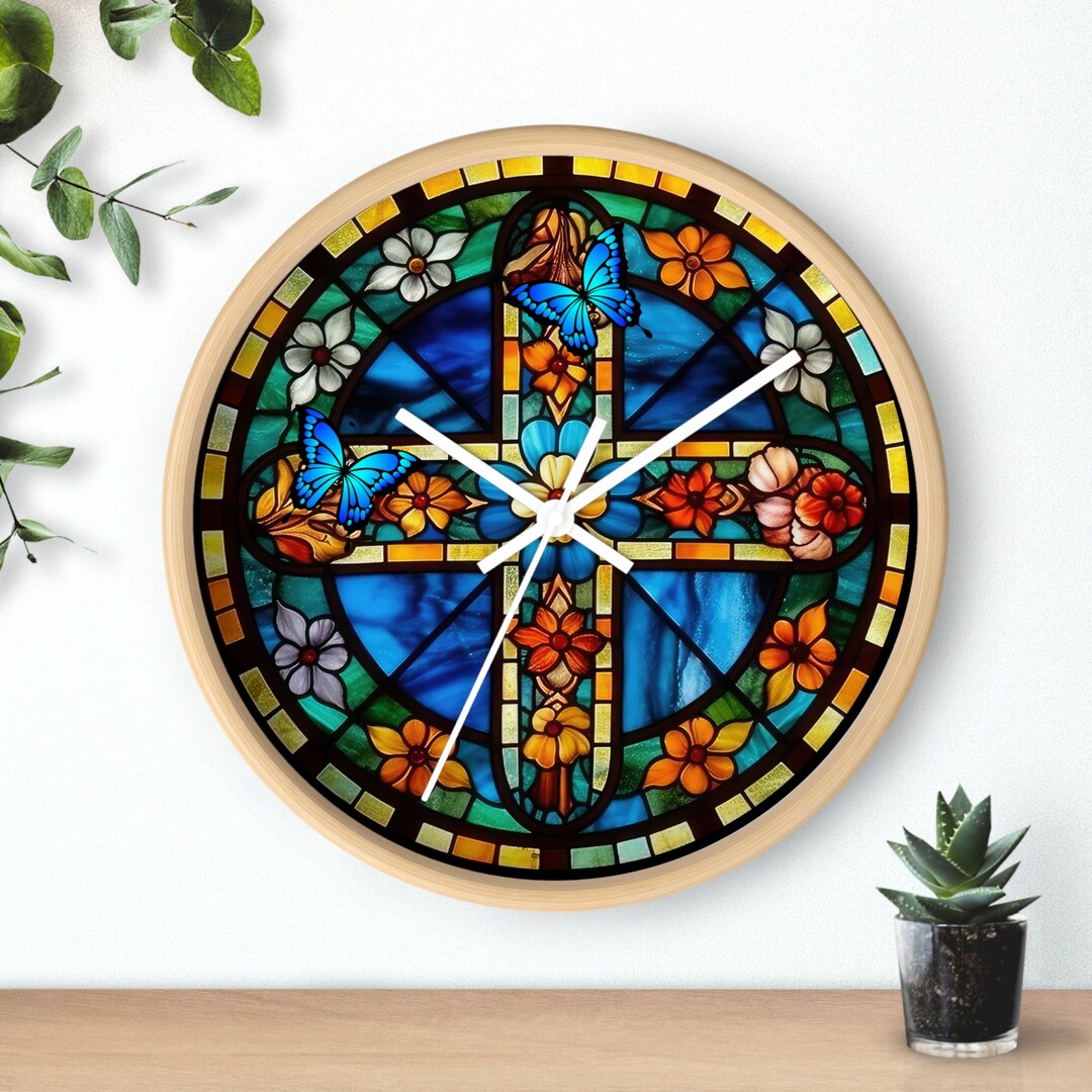 Butterfly Cross Wall Clock - Etsy