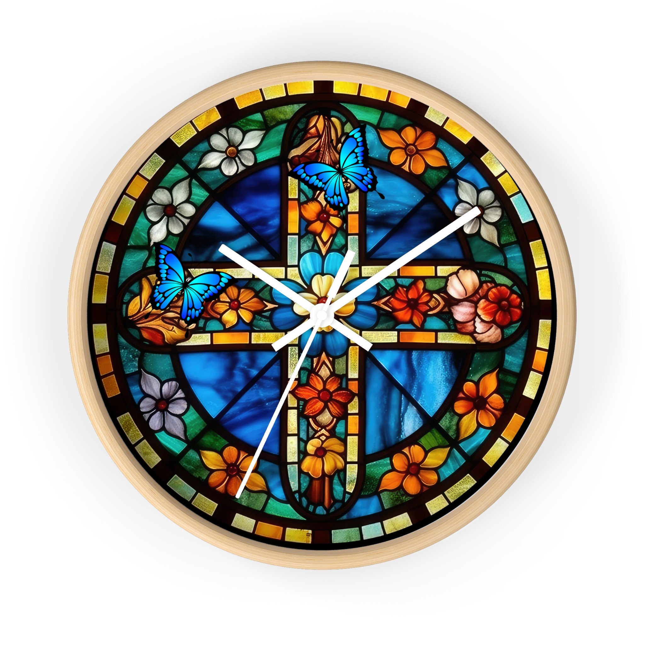 Butterfly Cross Wall Clock - Etsy