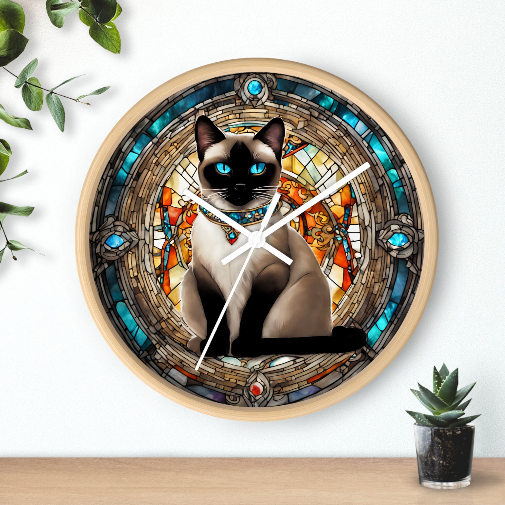 Siamese Cat Wall Clock - Etsy