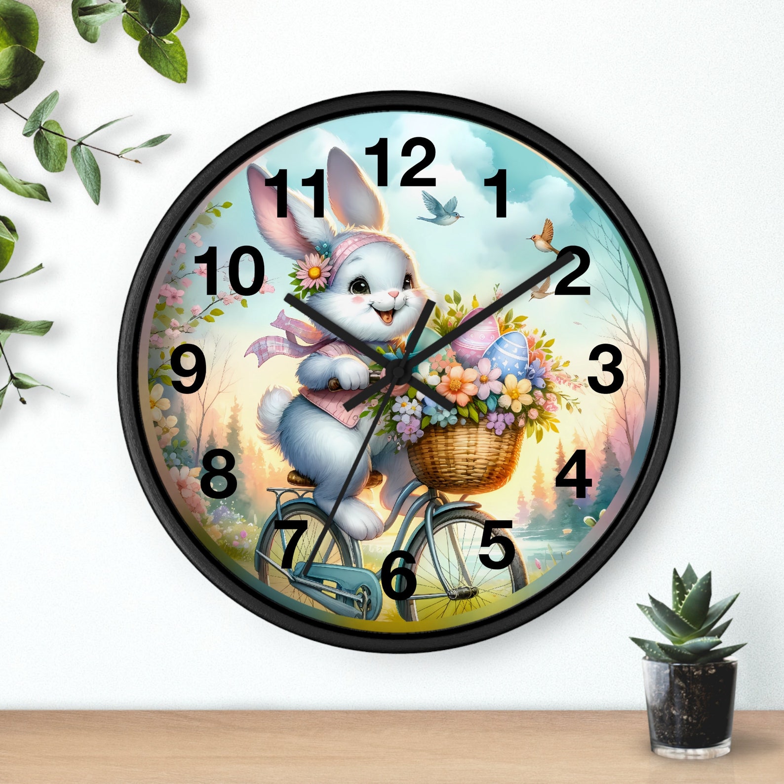 Easter Bunny Wall Clock - Etsy