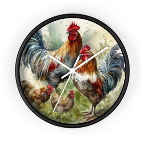 Roosters & Hens Wall Clock - Etsy