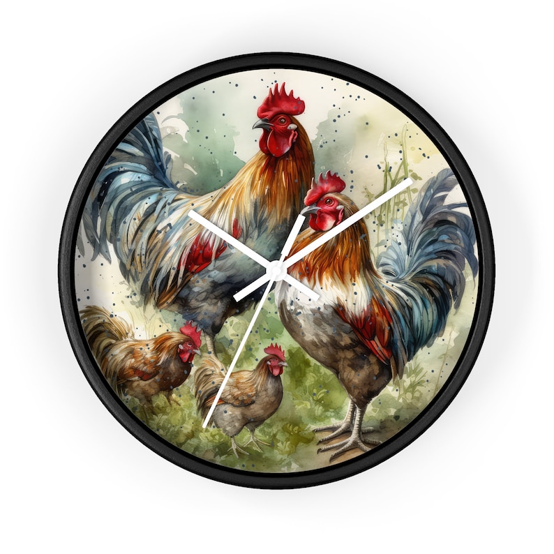 Roosters & Hens Wall Clock - Etsy