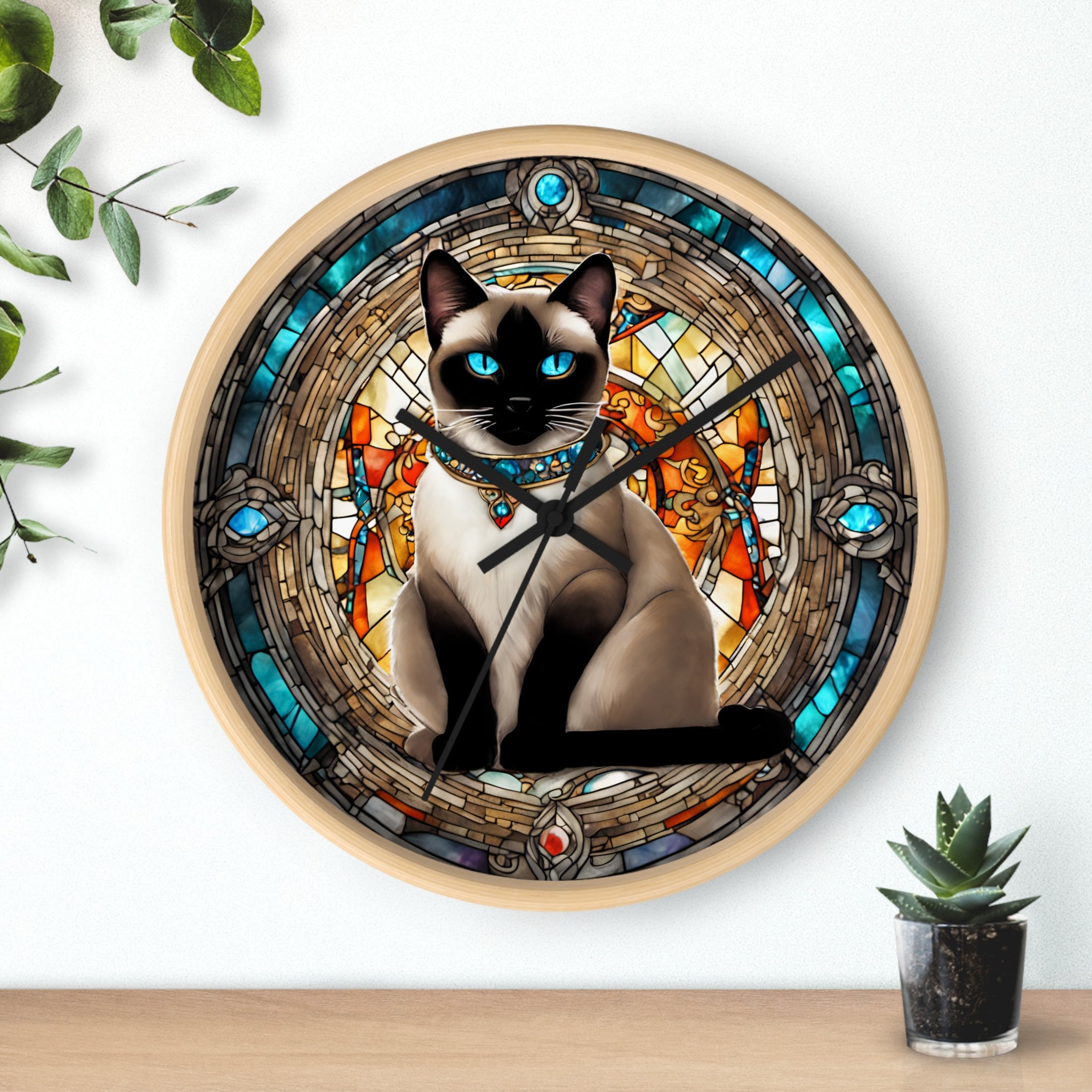 Siamese Cat Wall Clock - Etsy